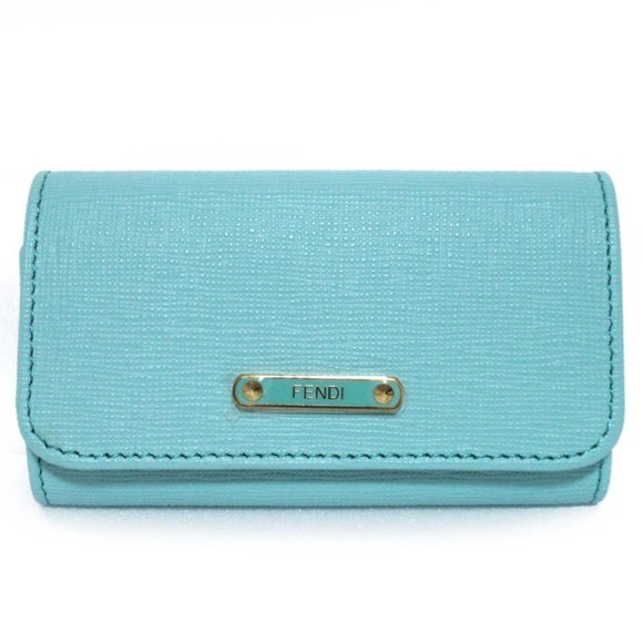 Fendi | Accessories | Fendi Leather 6ring Key Case In Pastel Green With ...